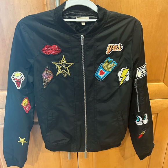 tea & cup | Jackets & Coats | Tea Cup Bomber Jacket With Sequin Detail ...